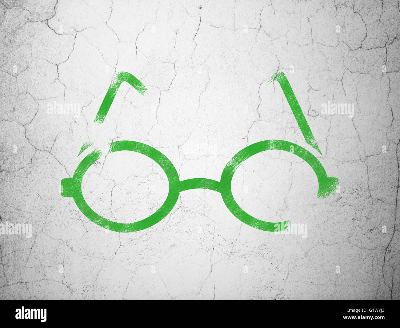 Science concept: Glasses on wall background Stock Photo - Alamy