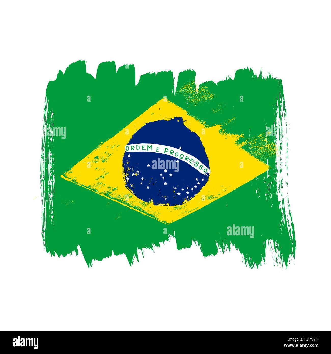 Flag of Brazil on a white background Stock Vector Image & Art - Alamy