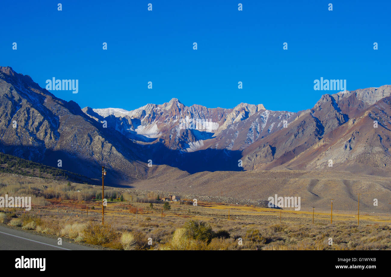 Scenic picture of the mountains in the Eastern Sierra, California Stock ...