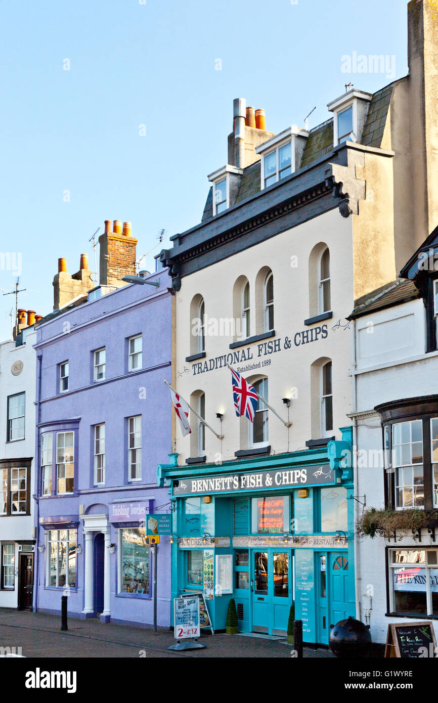 A traditional fish and chip shop in Weymouth, Dorset, England, UK Stock ...