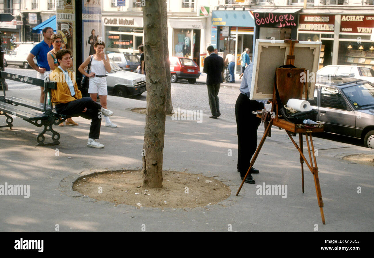 Street artist painting Stock Photo - Alamy