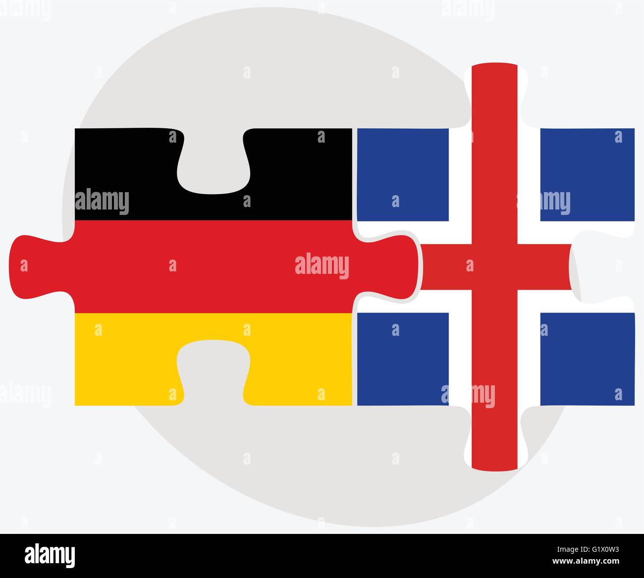 Germany and Iceland Flags in puzzle isolated on white background Stock ...