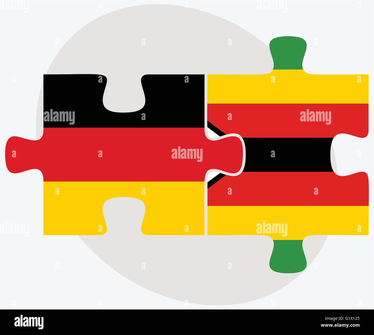 Germany and Zimbabwe Flags in puzzle isolated on white background Stock ...