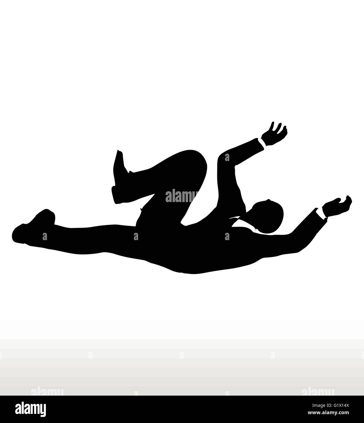 illustration in silhouette of businessman falling Stock Vector Image ...