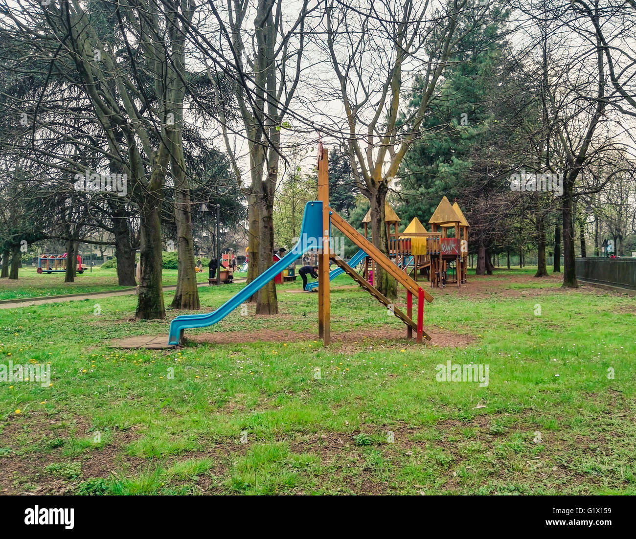 Small playground and park Stock Photo - Alamy