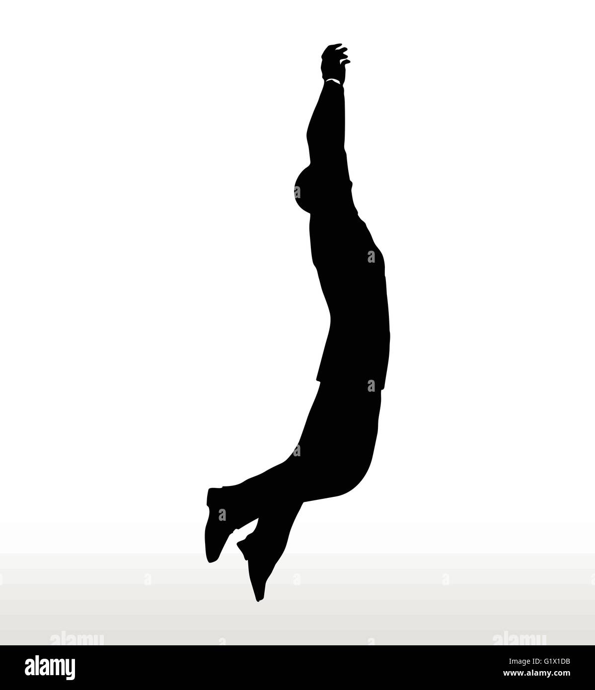 EPS 10 Vector- illustration in silhouette of businessman hanging Stock ...