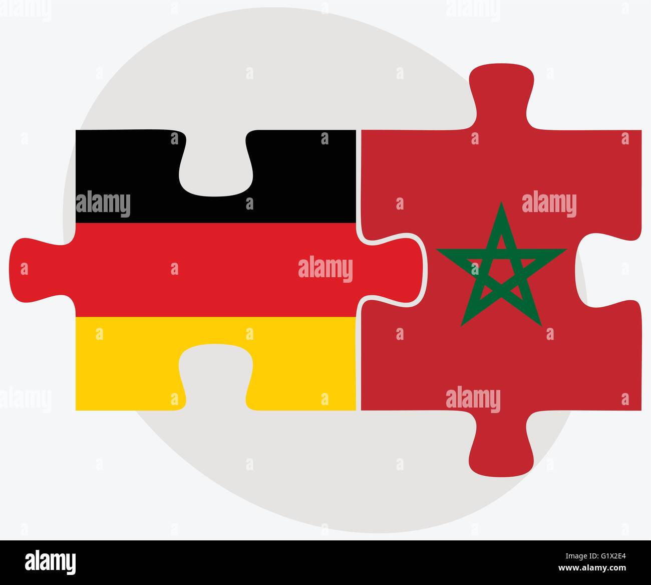 Germany and Morocco Flags in puzzle isolated on white background Stock ...