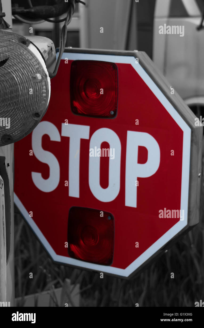 Stop sign bus hi-res stock photography and images - Alamy