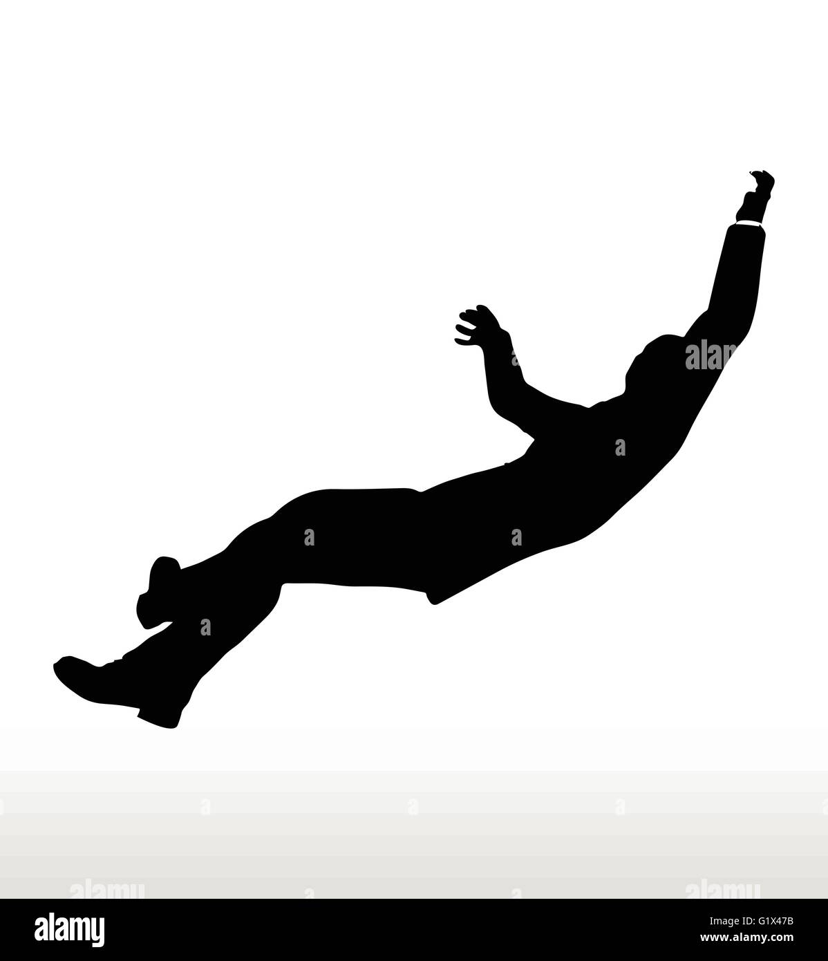 Vector illustration in silhouette of businessman falling Stock Vector ...