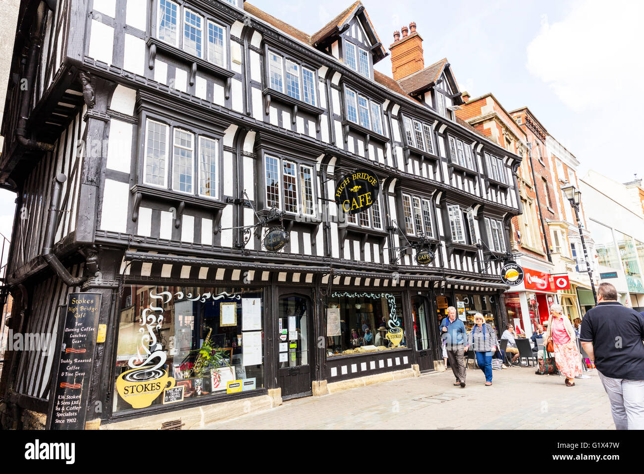 Lincoln City Lincolnshire UK Stokes Cafe Timber-framed building on an ...