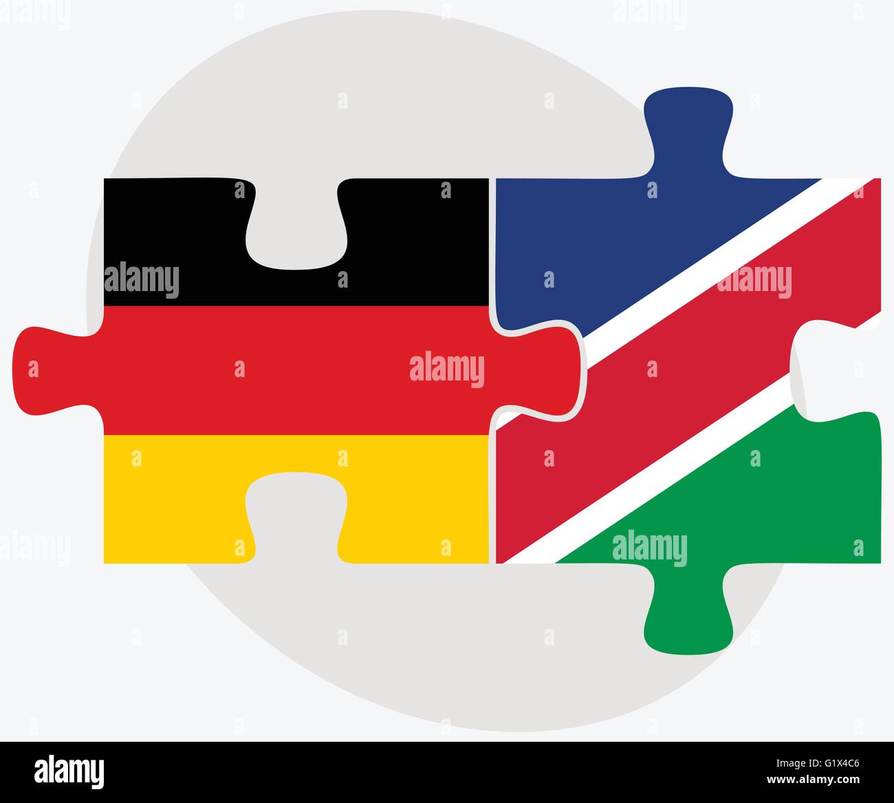 Germany and Namibia Flags in puzzle isolated on white background Stock ...