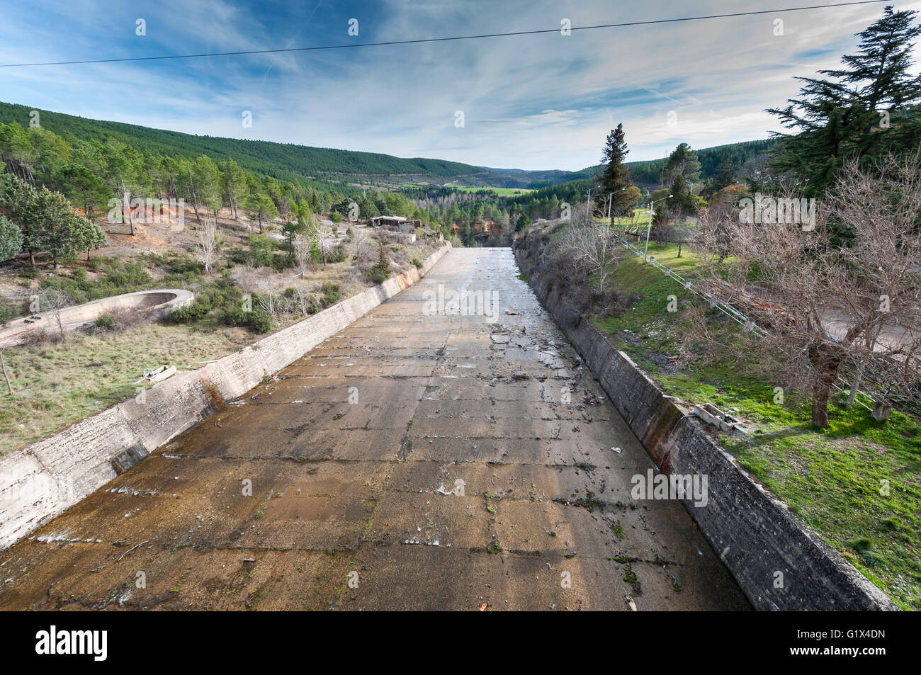 Spillway of the El Vado Reservoir, located in the upper course of the ...