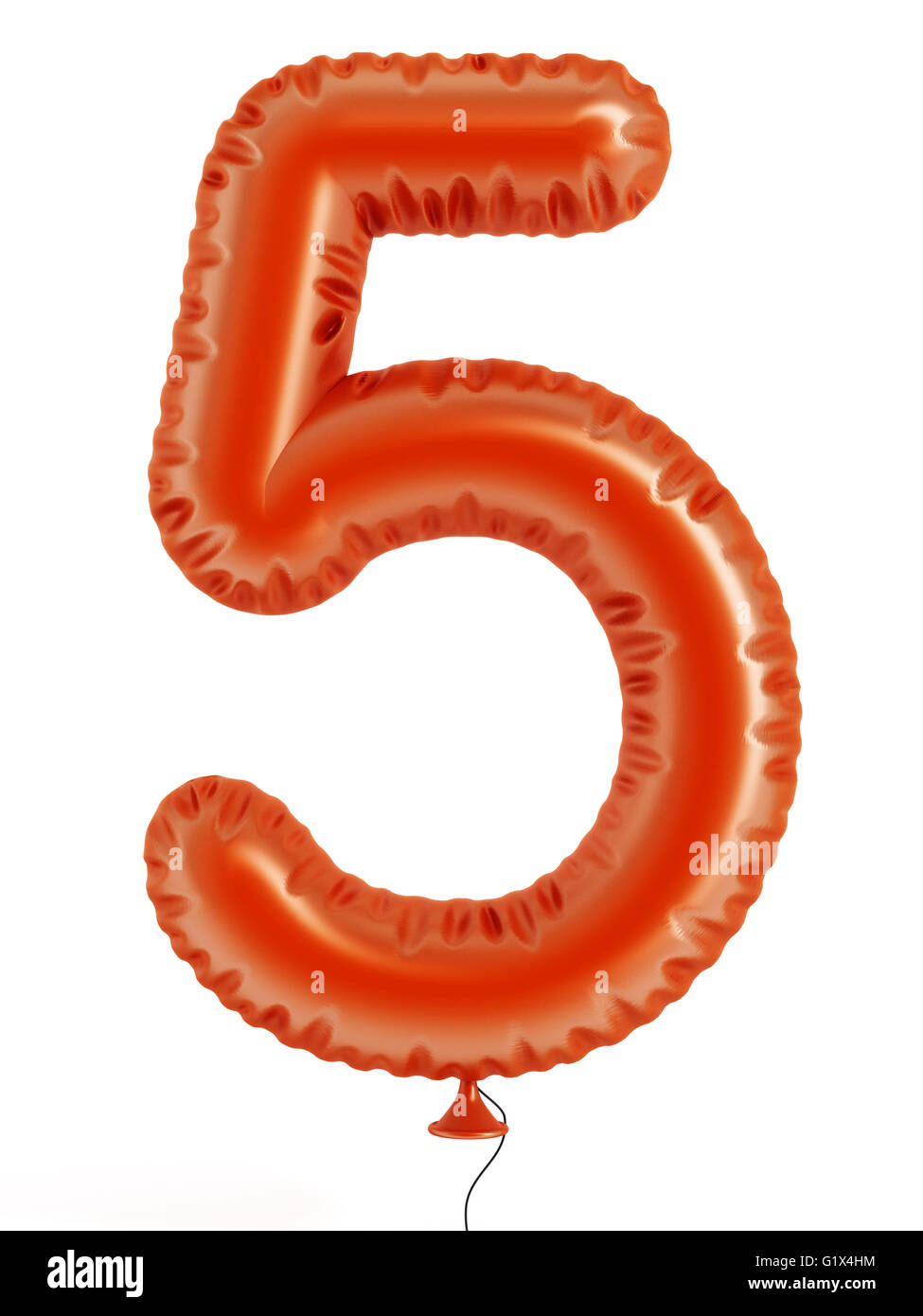 Orange number 5 balloon isolated on white background Stock Photo - Alamy