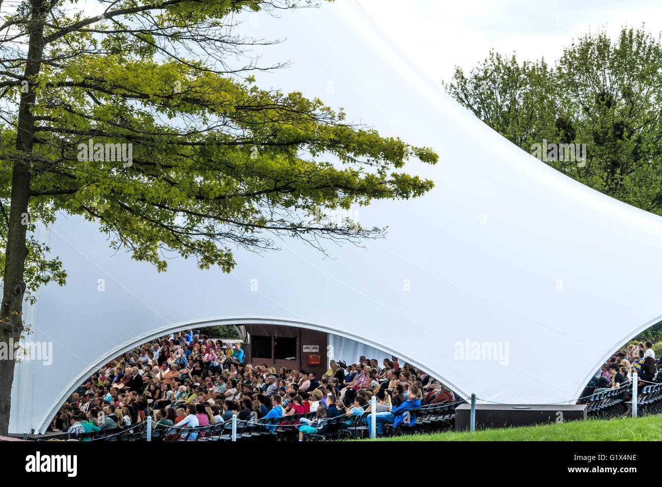 Amphitheater in the castle park Phillipsruhe in Hanau, Germany Stock ...