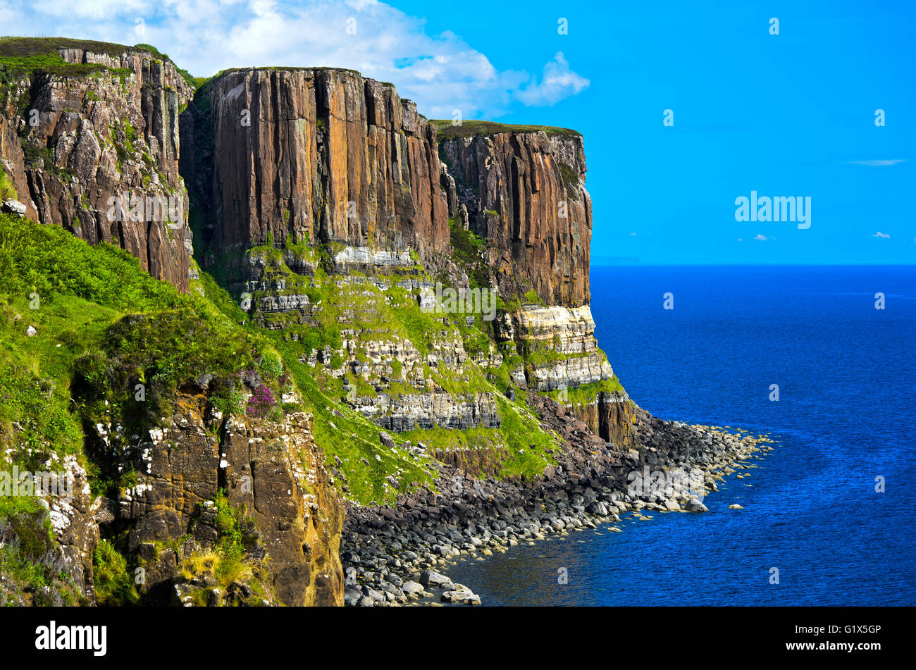 Kilt Rock basalt cliffs near Staffin, Isle of Skye, Scotland, Great ...