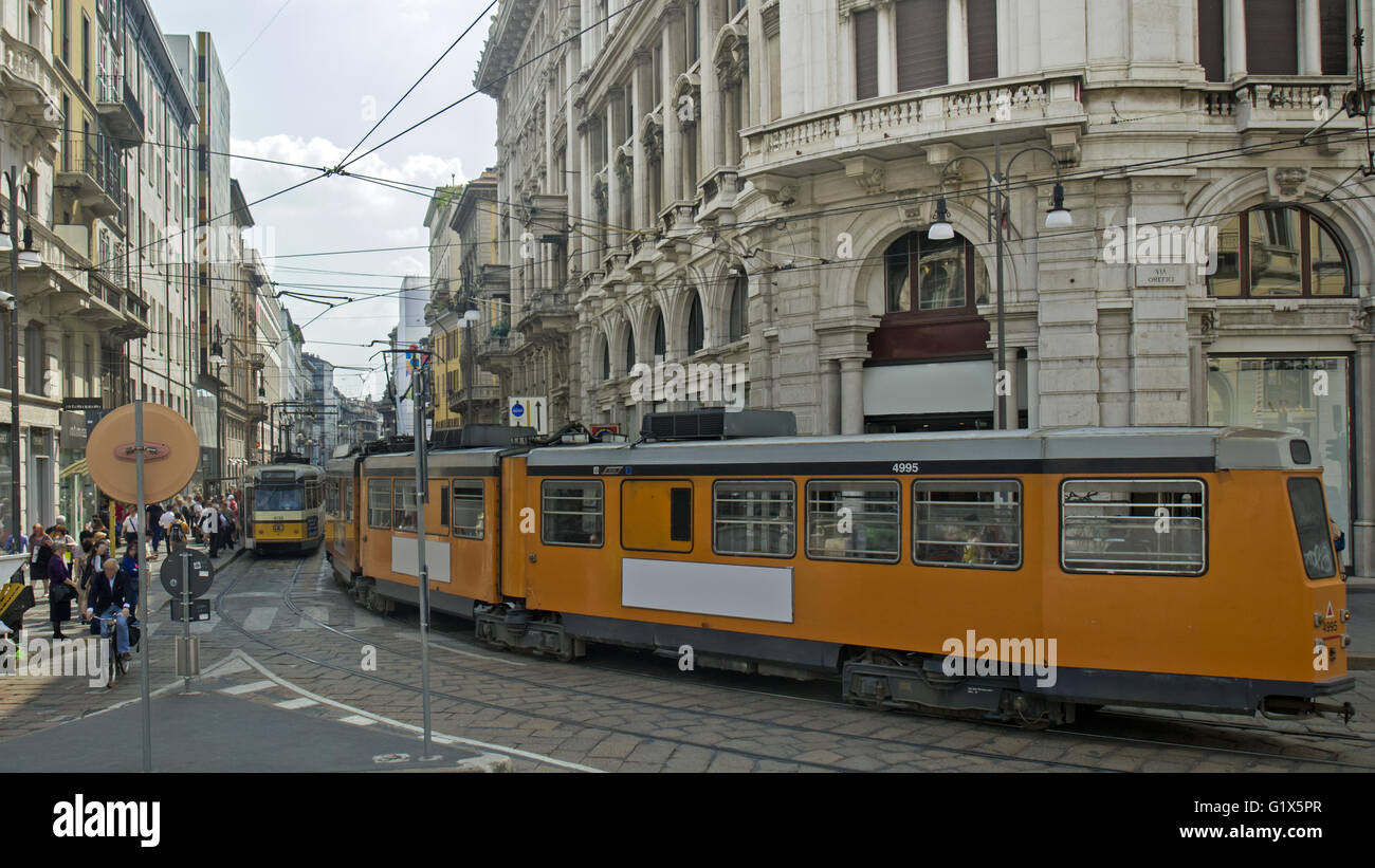 Modern tram in street milan hi-res stock photography and images - Alamy