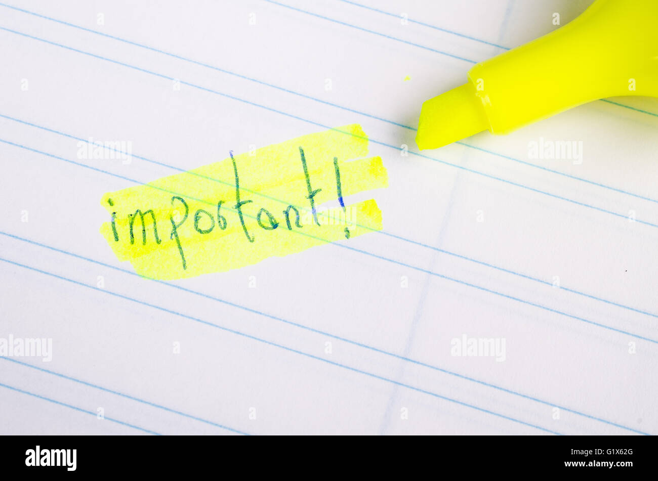 Text marker highlighting a core idea, a concept Stock Photo - Alamy