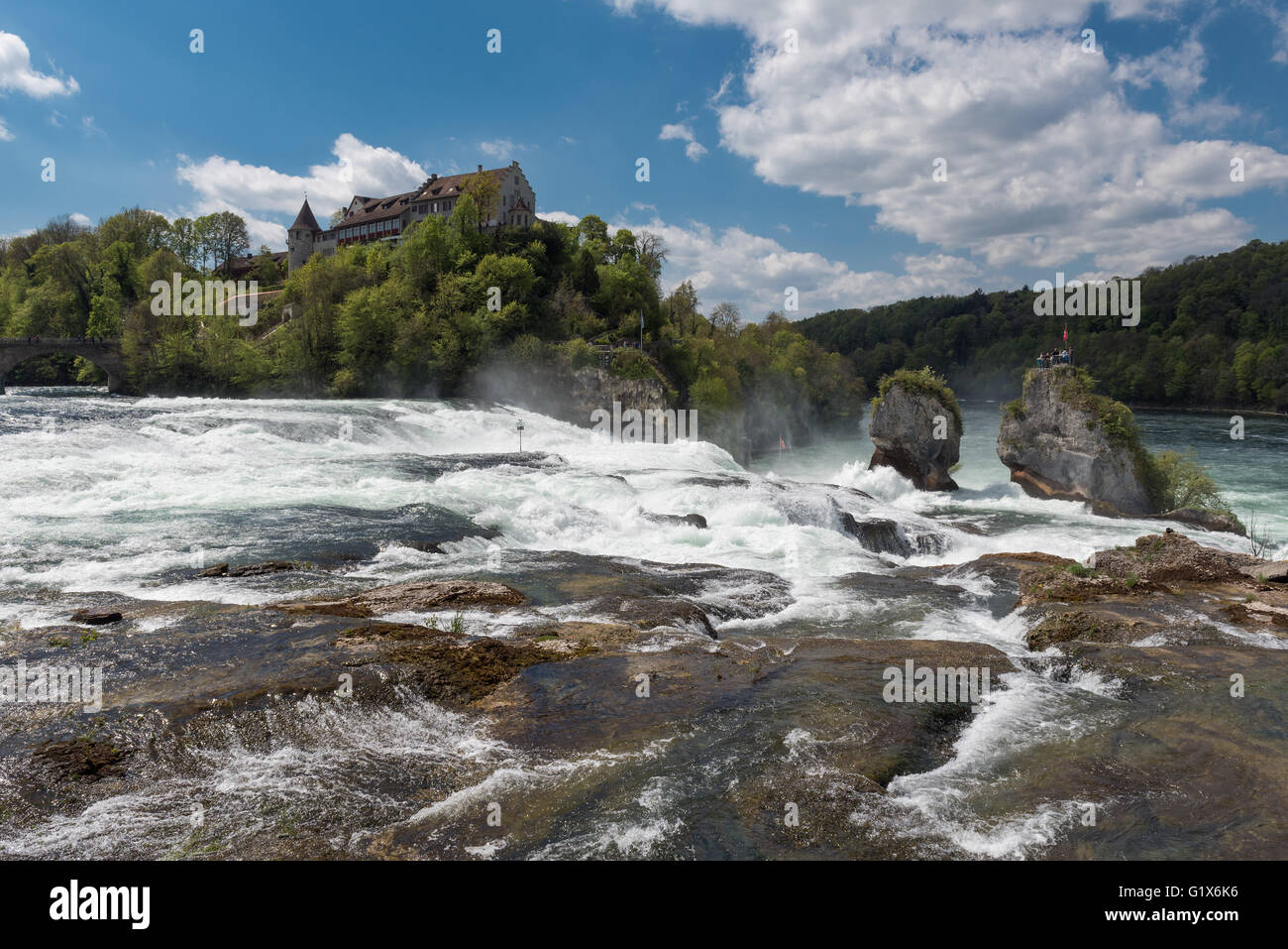 Rhine falls and schloss laufen castle hi-res stock photography and ...