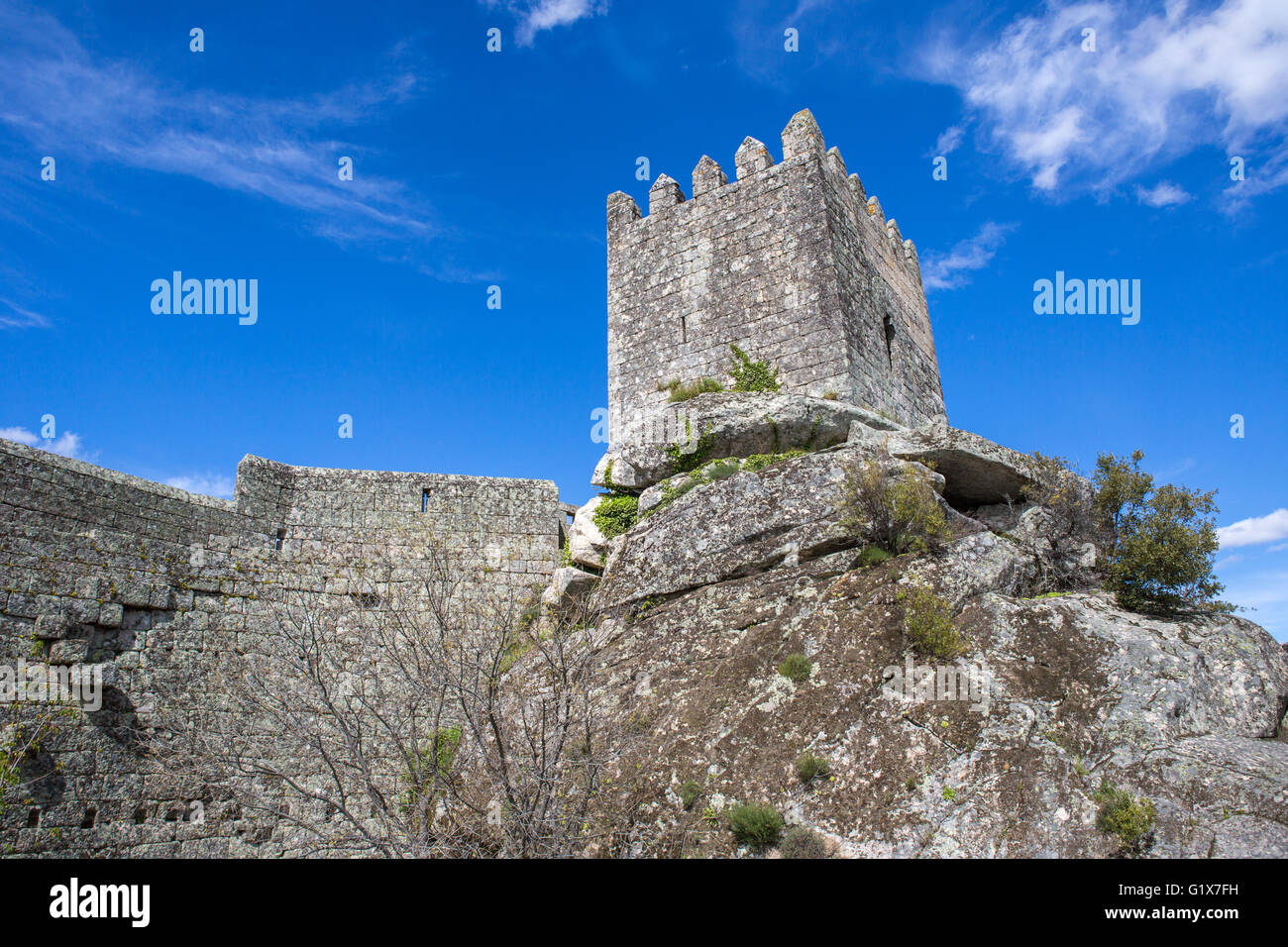Sortelha Castle, Historic village near Covilha, Portugal Stock Photo ...