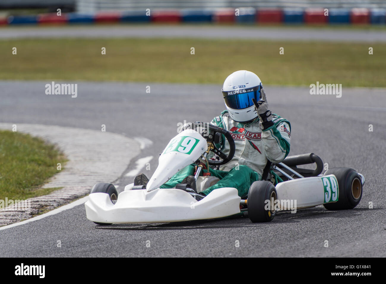 young racer at clay pigeon racing taking part in an MSA race Stock ...