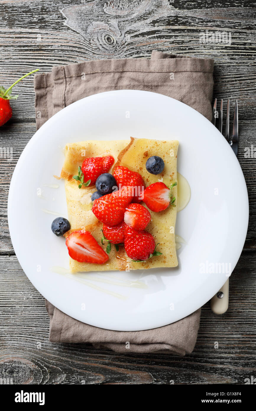 summer crepe with berries, food top view Stock Photo - Alamy