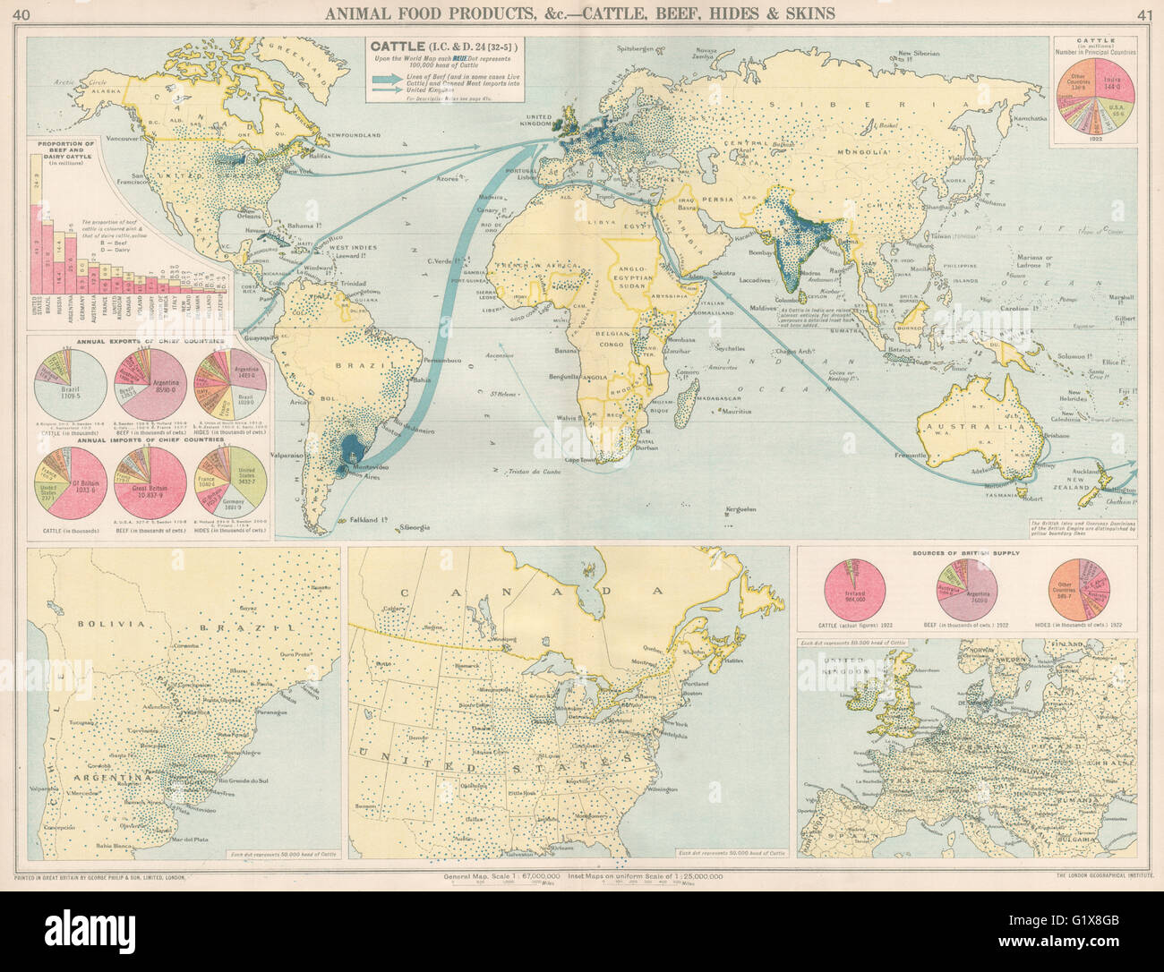 World. Animal Food Production. Cattle Beef Hides Skins. Argentina USA ...