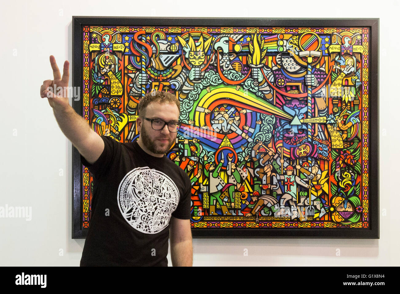 London, UK. 19 May 2016. Ukrainian artist Roman Minin. The Art16 art ...