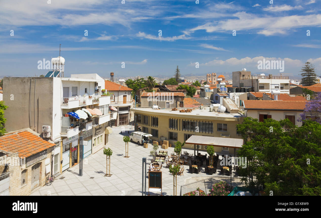Limassol old town view panorama with central square Stock Photo - Alamy