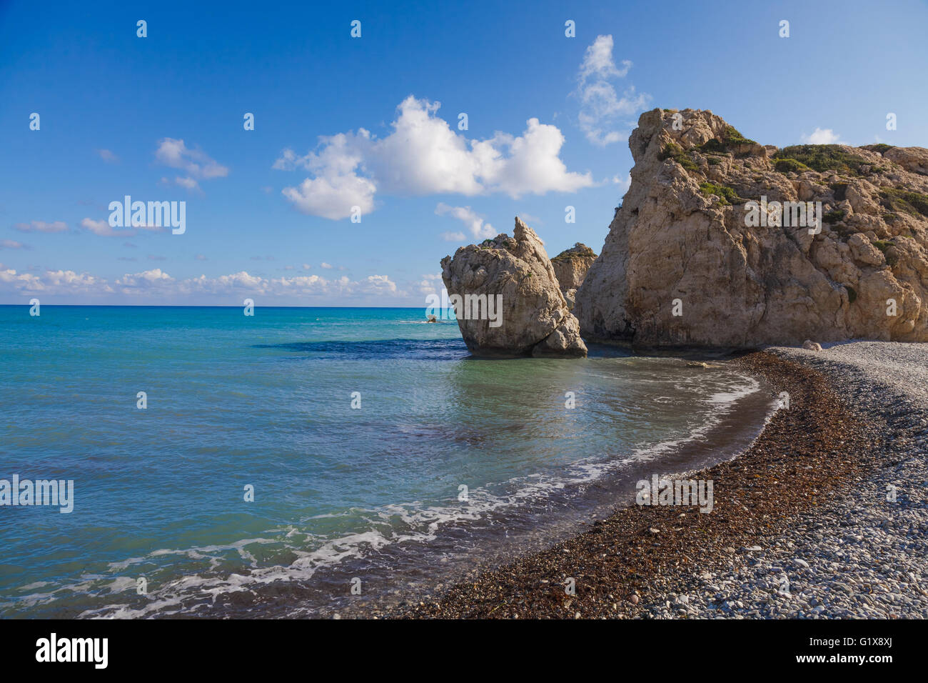 A stony beach with rocks, Cyprus coast Stock Photo - Alamy