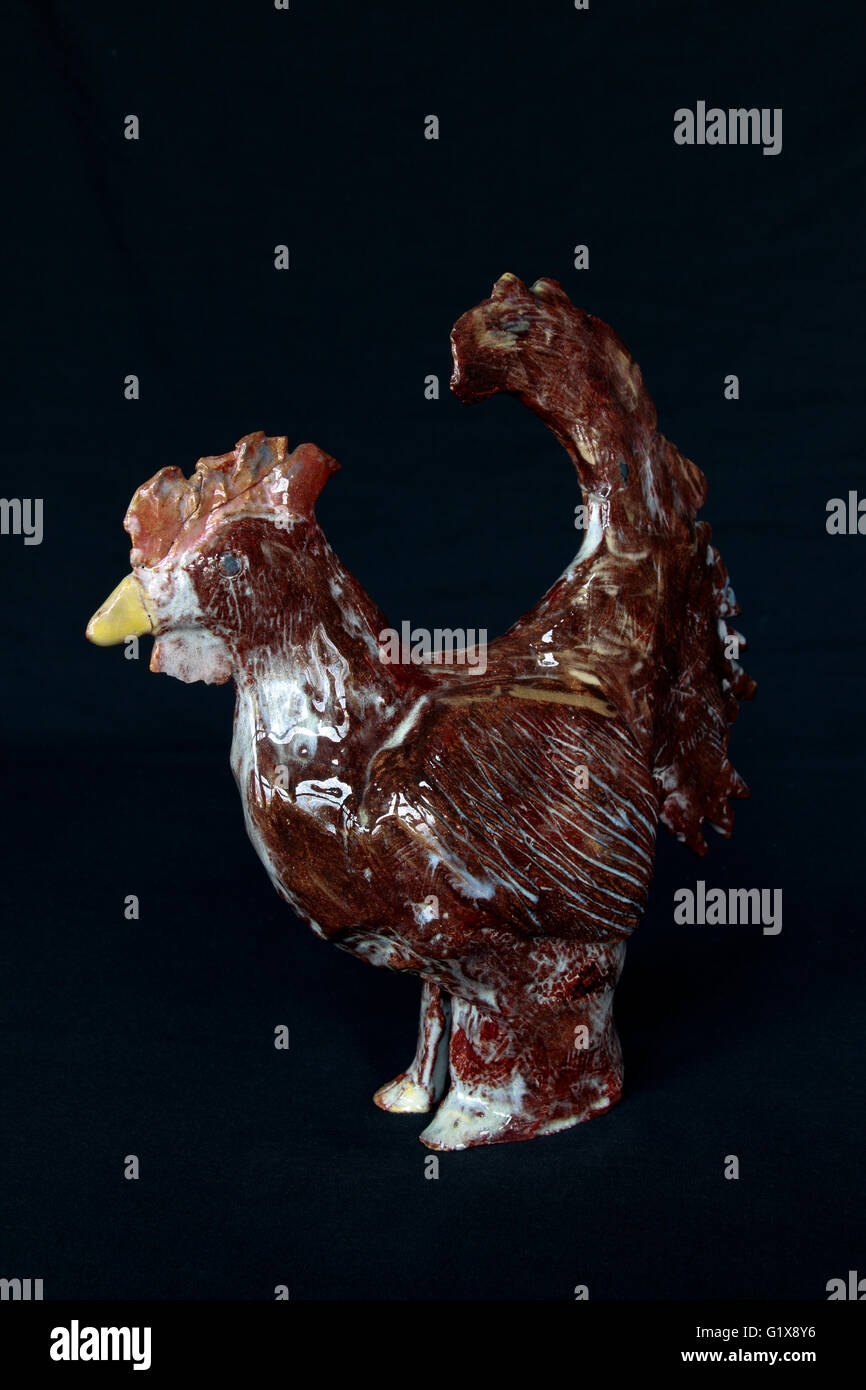Ceramic rooster pottery Stock Photo - Alamy