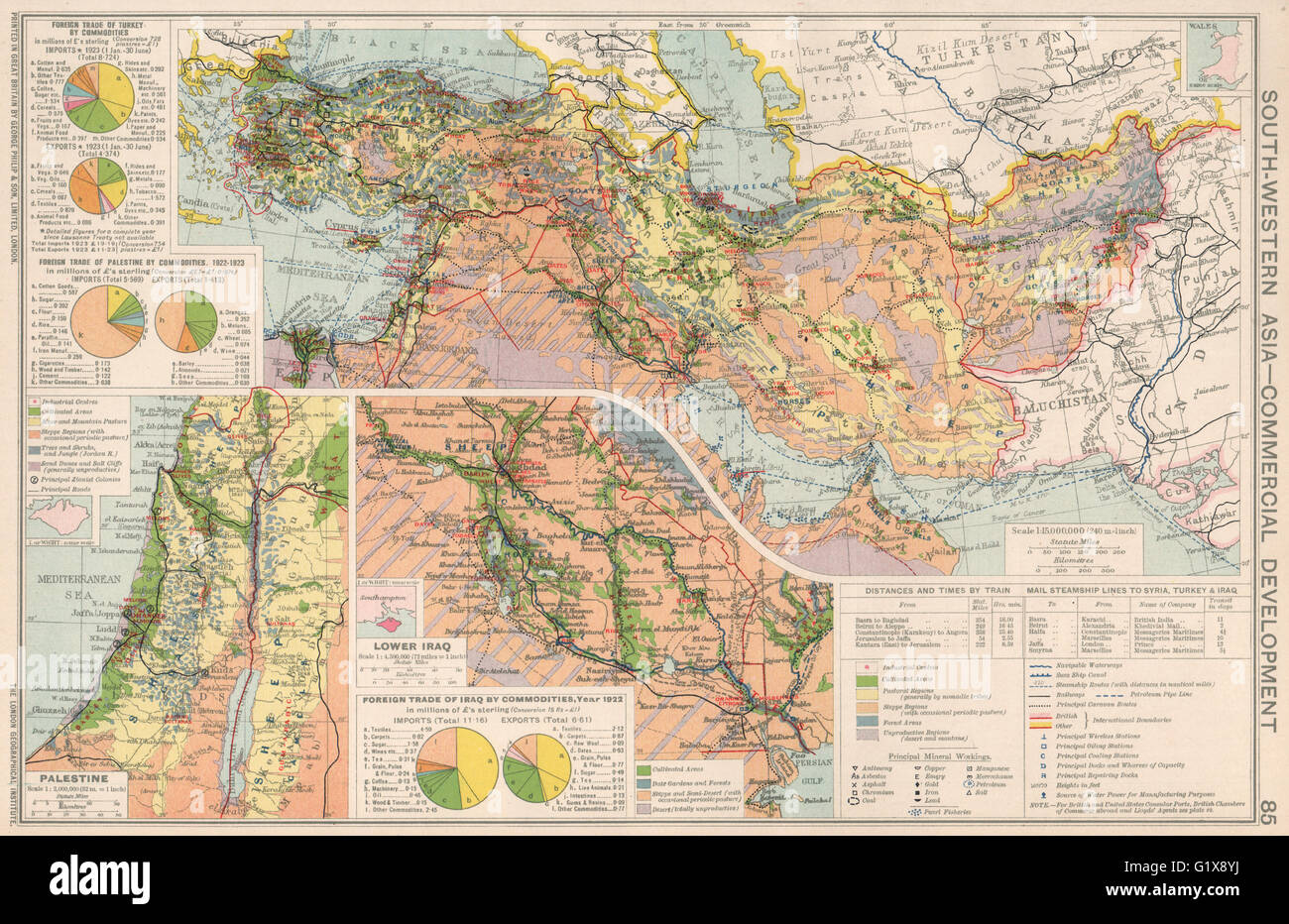 Middle East/SW Asia. Commercial. Mining & Agricultural production, 1925 ...
