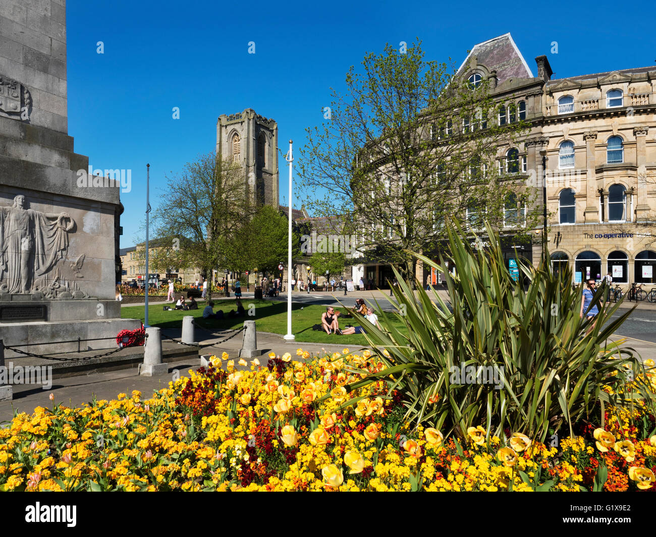 Spring Flowers and St Peters Church in Harrogate North Yorkshire ...
