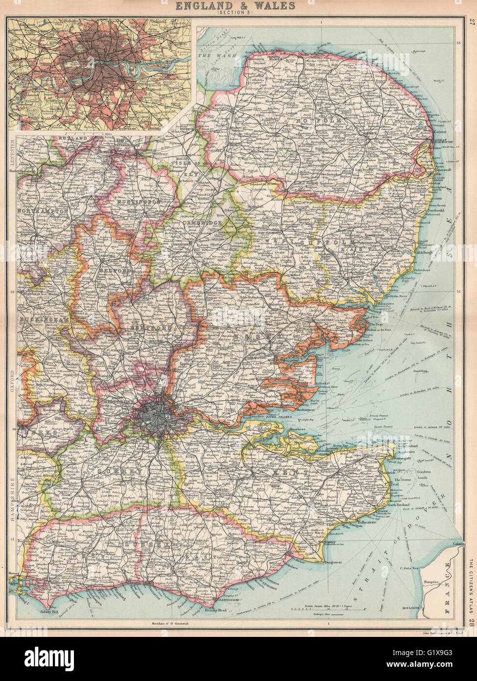 ENGLAND EAST. Home Counties & East Anglia. Inset London. BARTHOLOMEW ...
