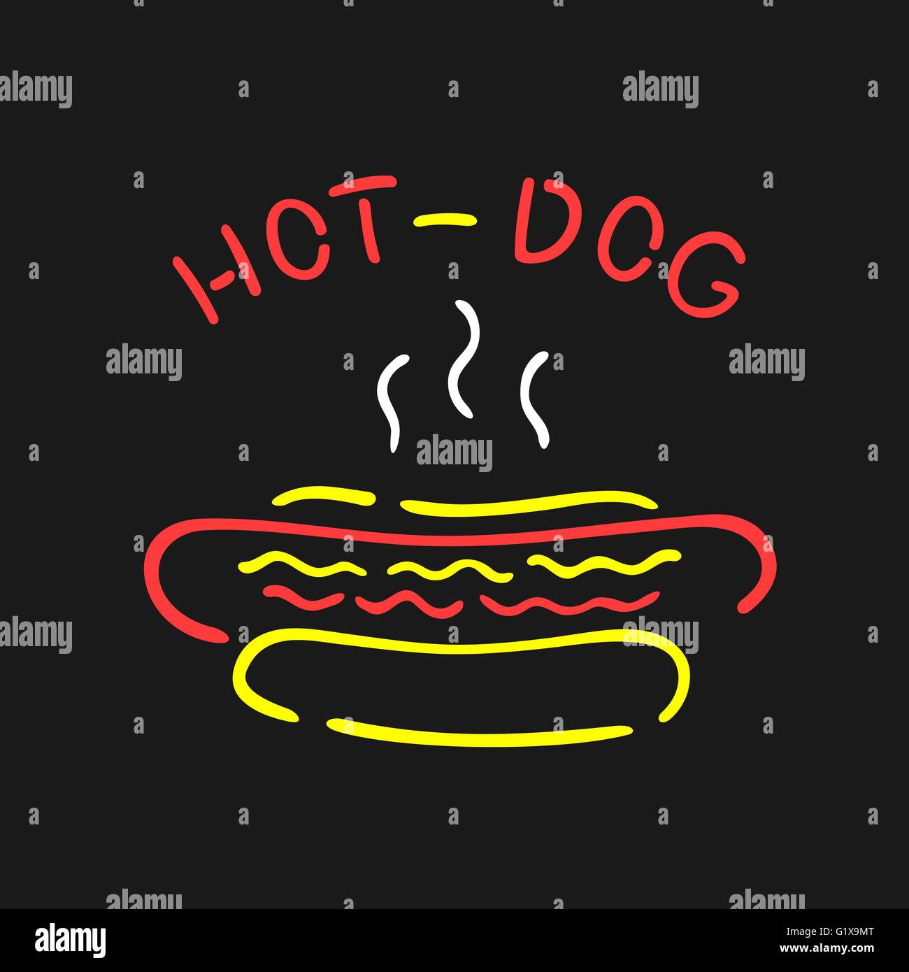 Vector Symbol Neon Hot Dog Stock Vector Image & Art - Alamy