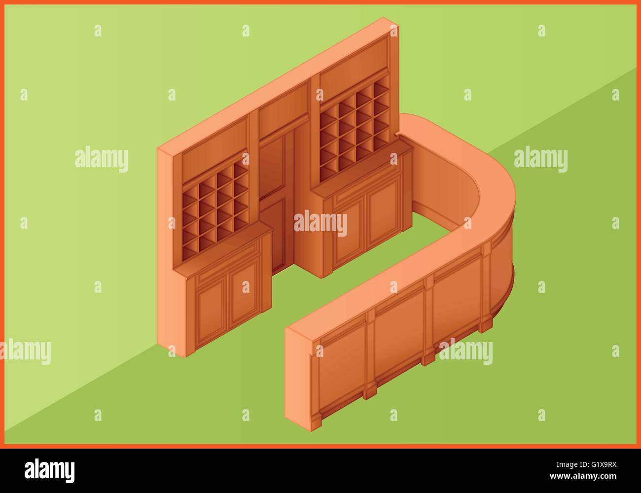 Reception hotel table flat isometric Stock Vector Image & Art - Alamy