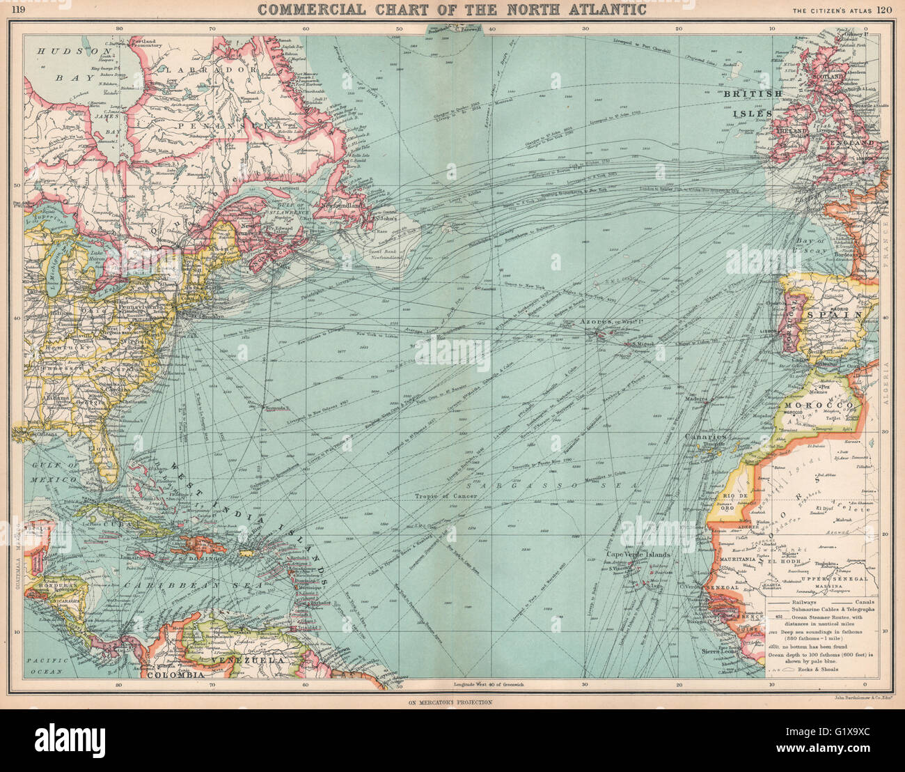 20th century commercial routes map hi-res stock photography and images ...