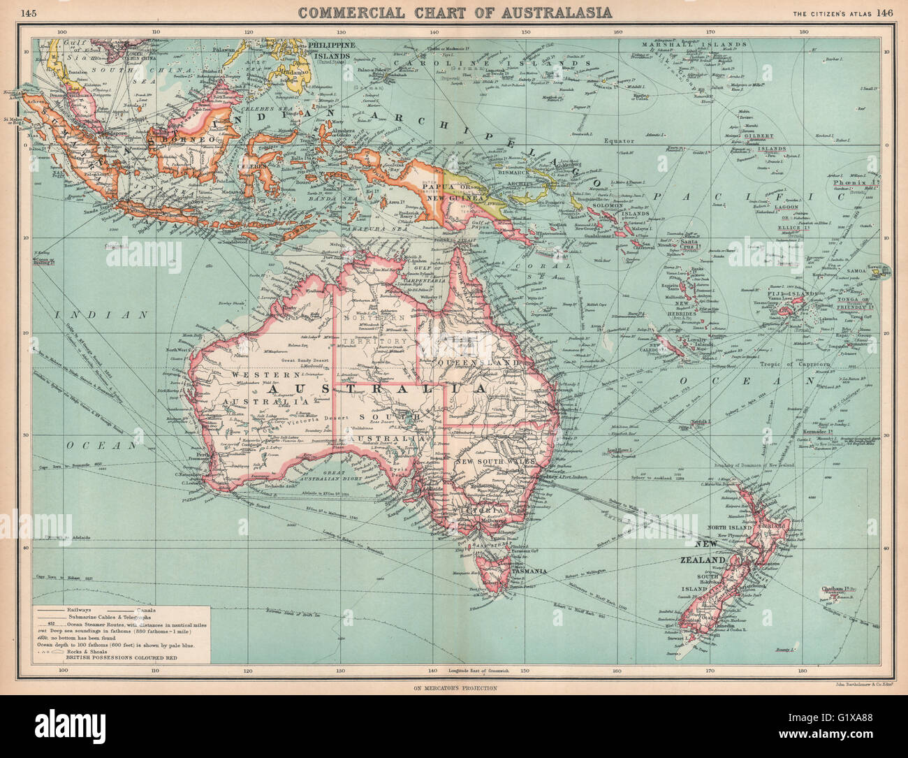 20th century commercial routes map hi-res stock photography and images ...