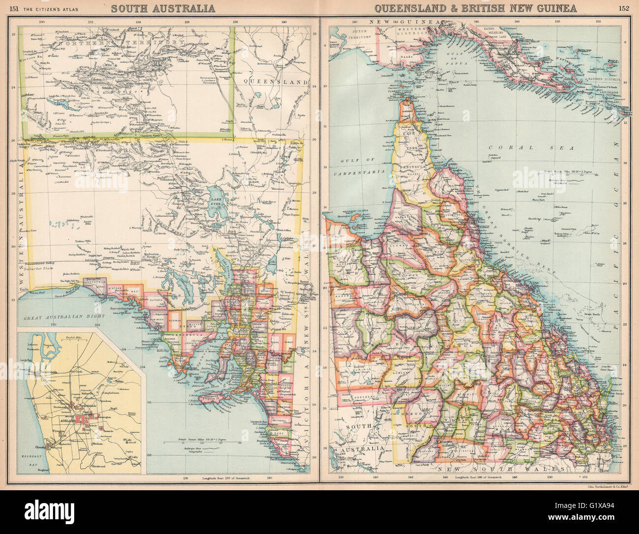 SOUTH AUSTRALIA, QUEENSLAND & BRITISH NEW GUINEA. Counties. BARTHOLOMEW ...