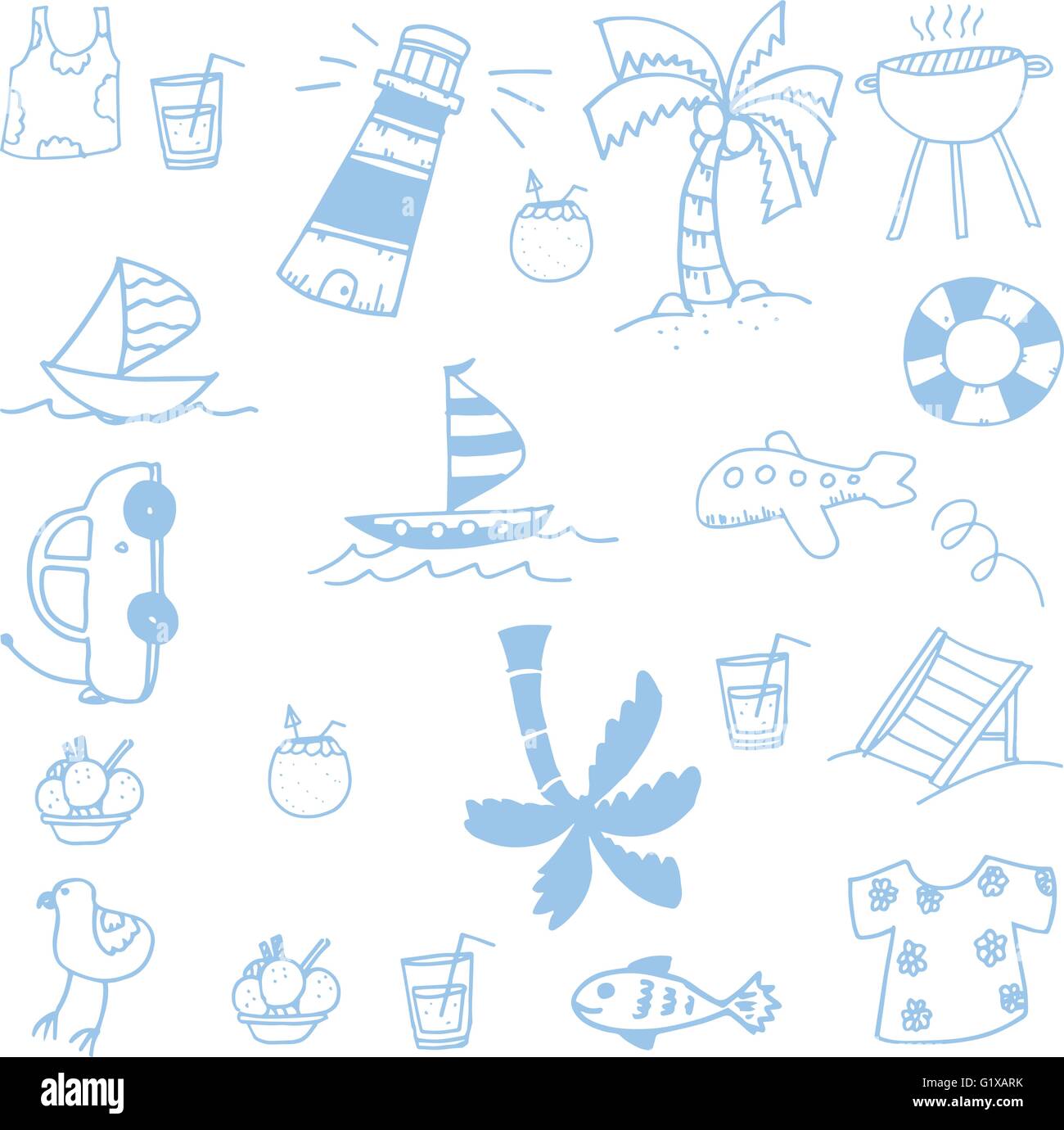 Summer doodles set Stock Vector Image & Art - Alamy