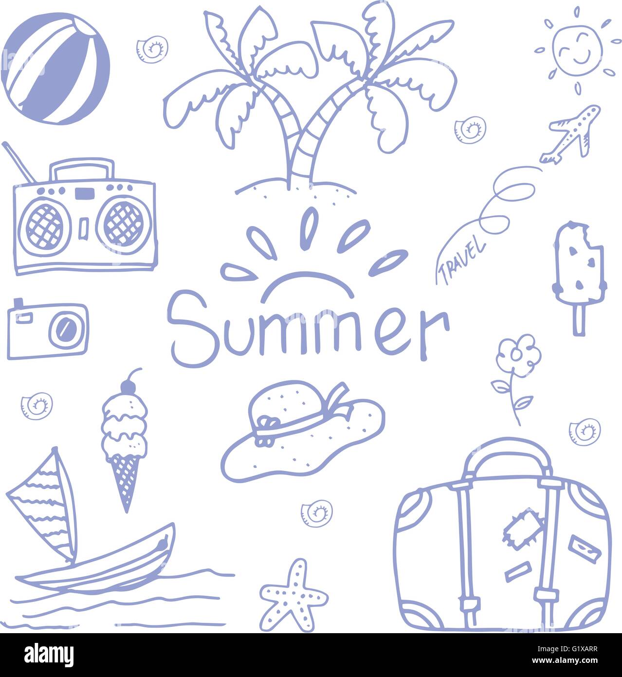 Happy travel doodle art Stock Vector Image & Art - Alamy