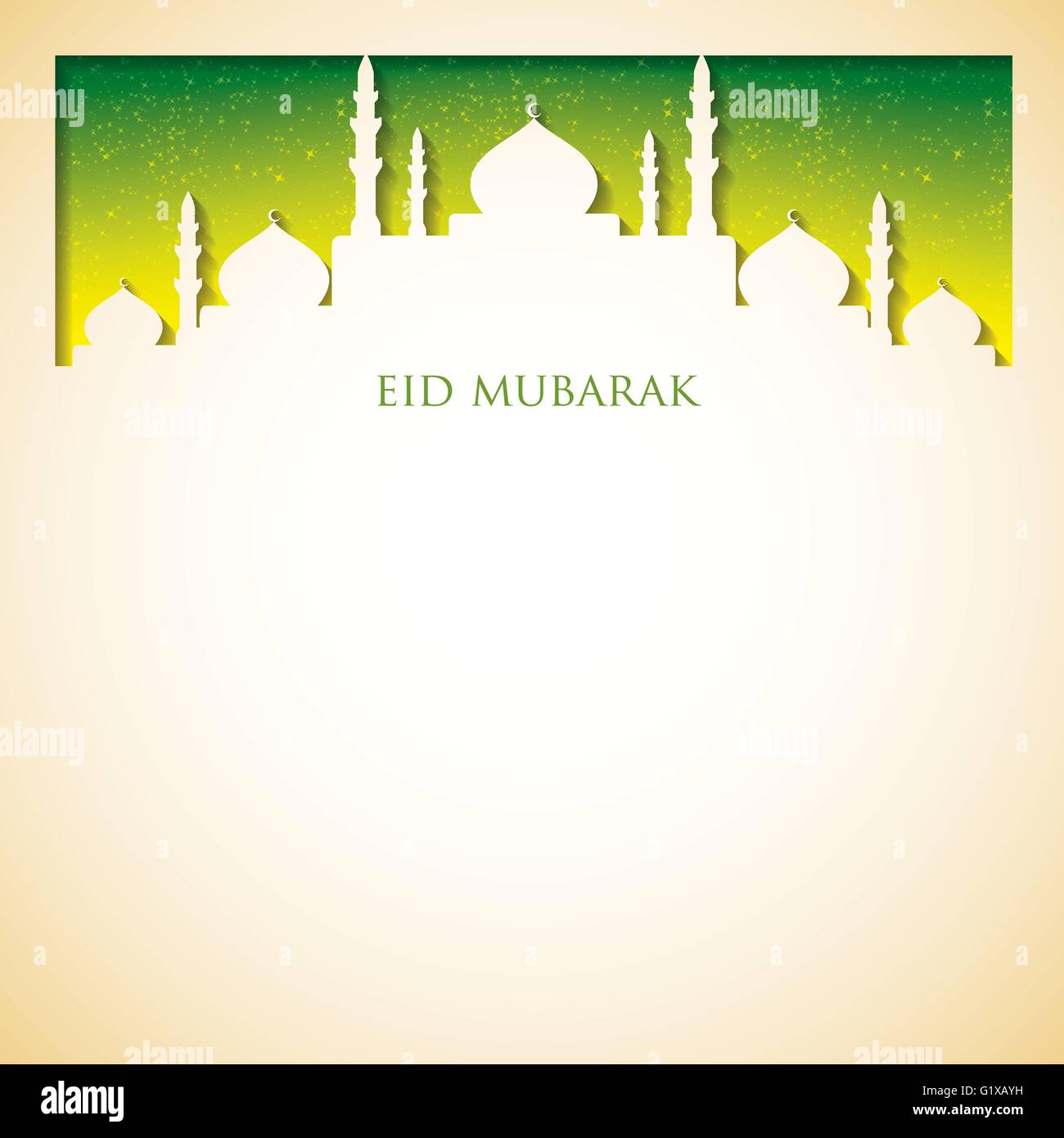 Mosque "Eid Mubarak" (Blessed Eid) card in vector format Stock Vector ...