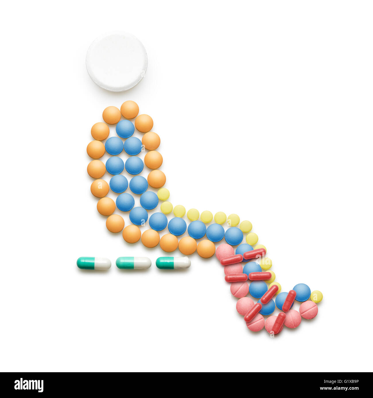 Creative medicine and healthcare concept made of drugs and pills ...