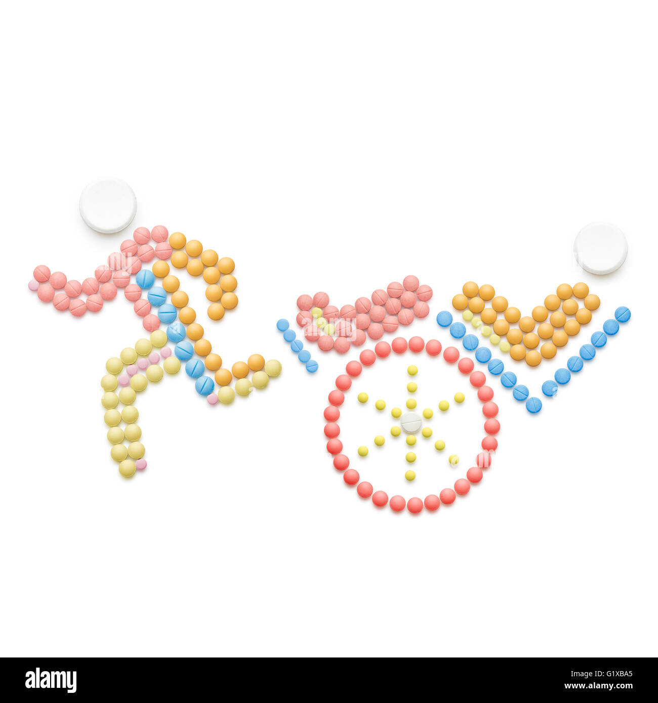 Creative medicine and healthcare concept made of drugs and pills ...