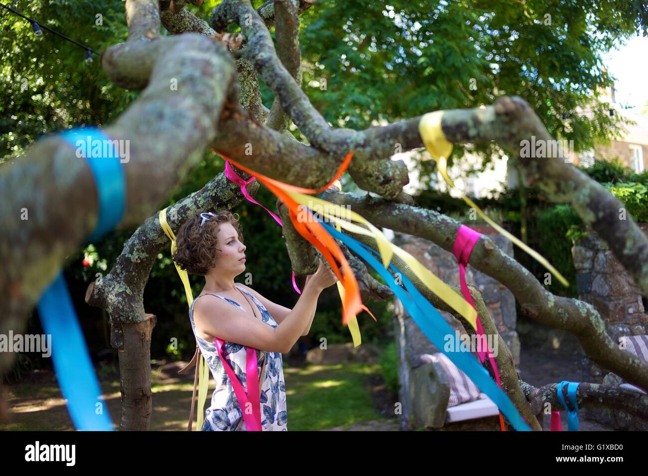 Ribbons ribbon hanging hi-res stock photography and images - Alamy