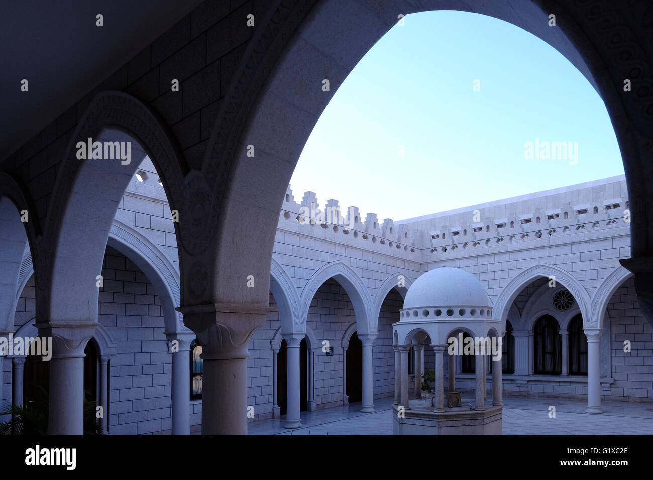 Interior courtyard at the shrine of Nabi Shu'ayb or Nabi Shoaib where ...