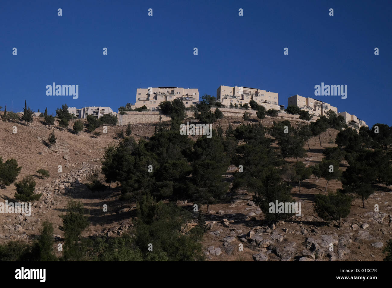 Scenic view of the suburbs of the Jewish settlement of Maaleh Adumim or ...