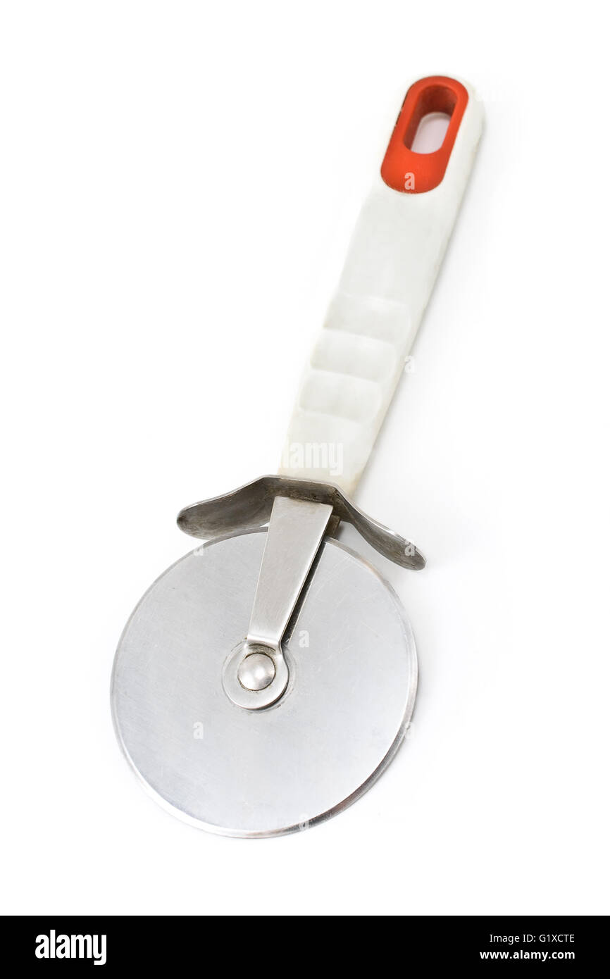Pizza cutter isolated on white Stock Photo - Alamy