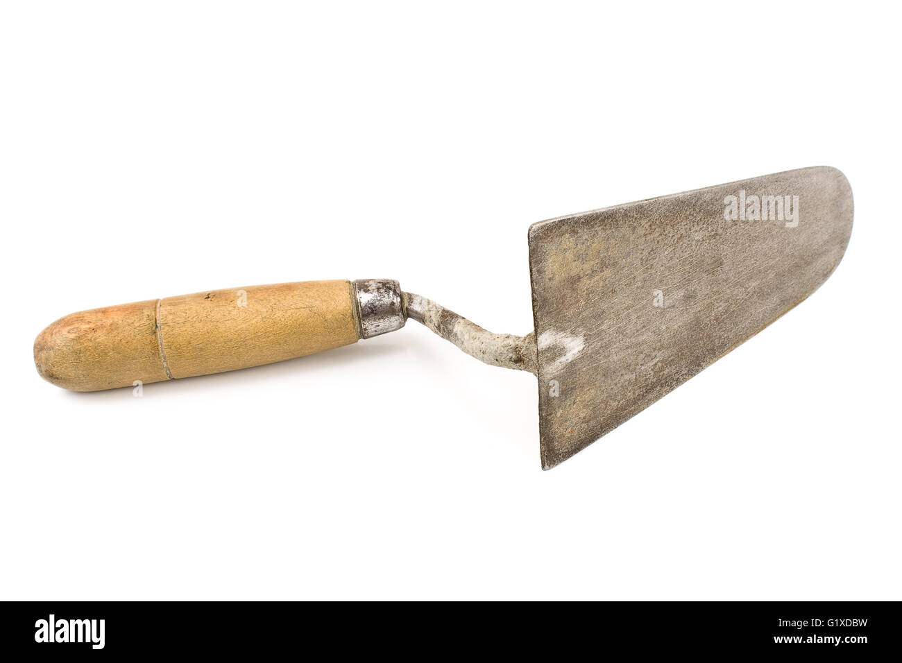 Old used trowel isolated on white Stock Photo - Alamy