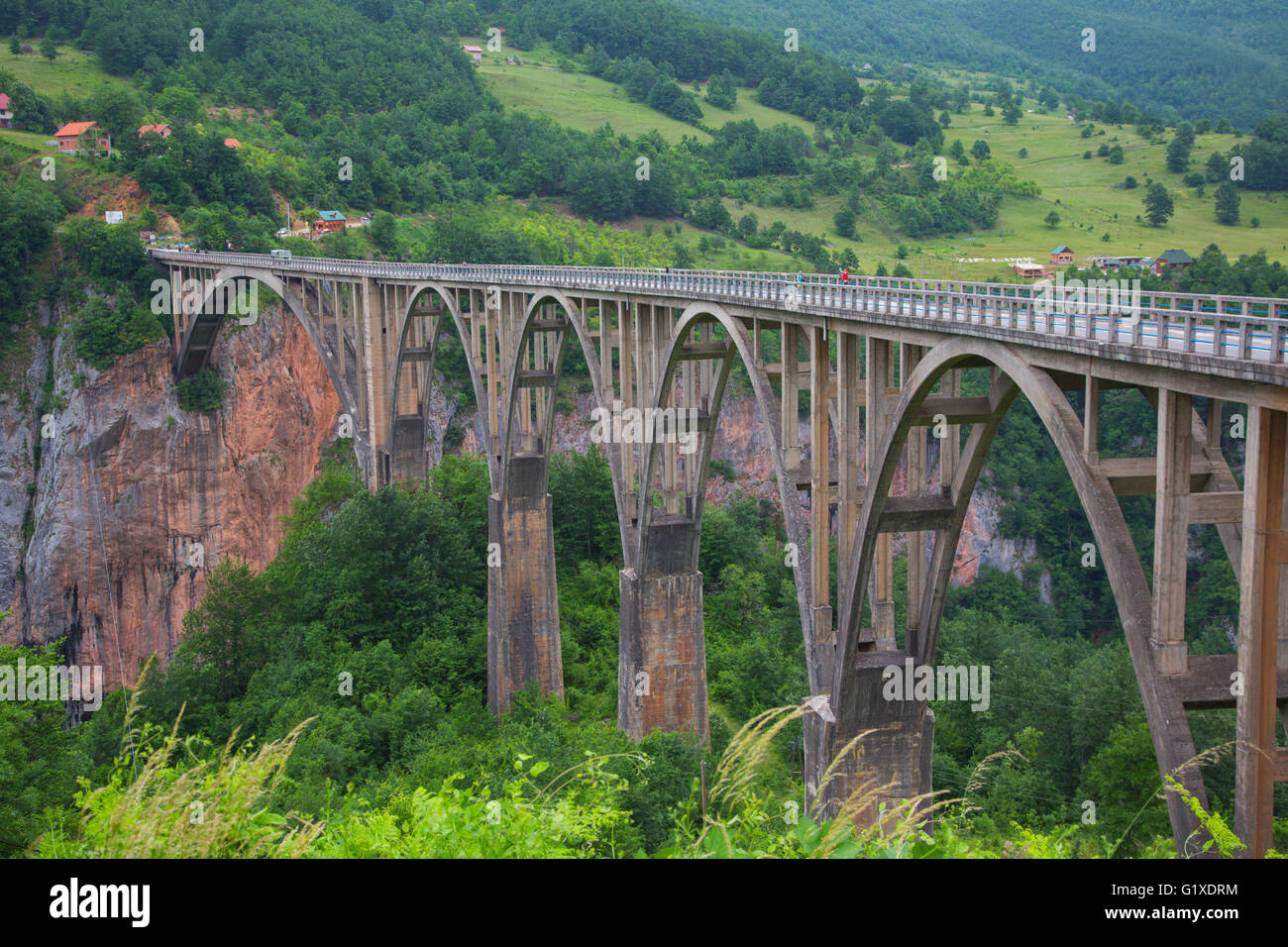Montenegro. Durmitor National Park. The Tara Bridge crossing the Tara ...