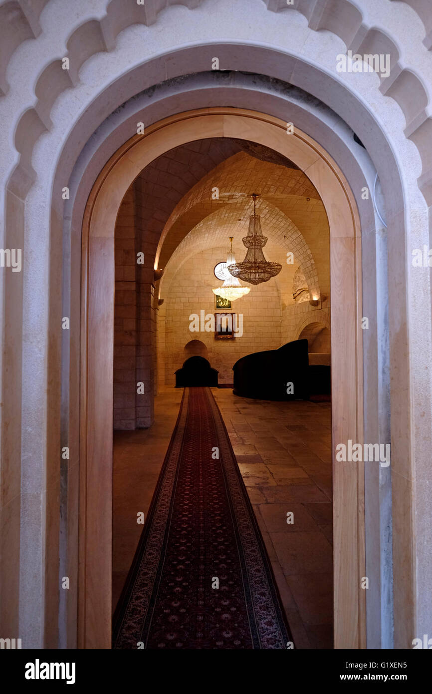 Interior of the shrine of Nabi Shu'ayb or Nabi Shoaib where the tomb of ...